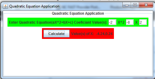 Java Program – Quadratic Equation Solution Application – Knowledgewala