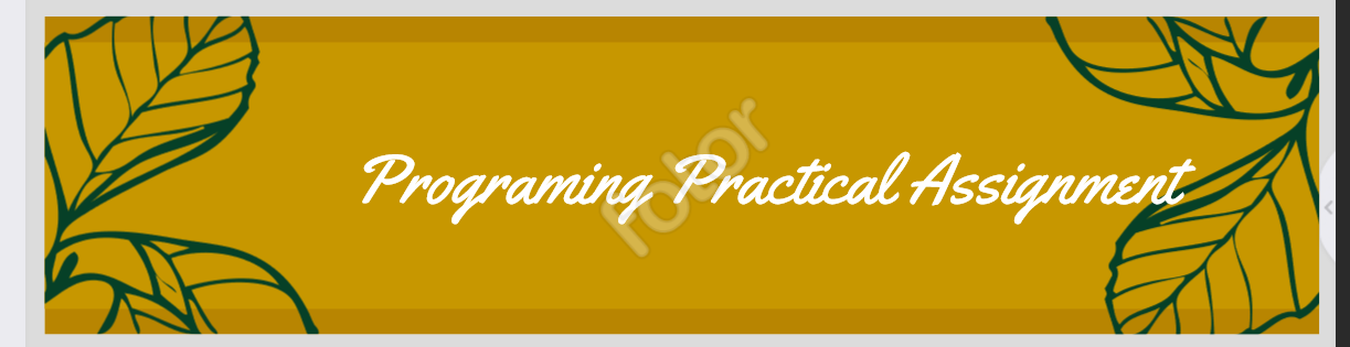 Programing Practical Assignment – Knowledgewala